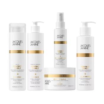 Kit Jacques Janine Perfect Curls Sh+leave-in+Mascara 240ml+Spray Umidif ...