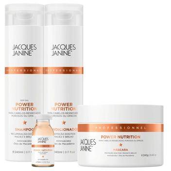 Kit Jacques Janine Power Nutrition Shampoo Condicionador 240ml Máscara ...