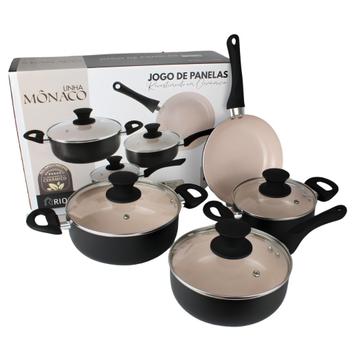 Kit Jogo de Panela 4 Peças Revestimento Cerâmico Antiaderente Preto ...