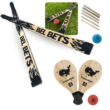 Kit Jogo Tacobol Tacos de Bets Madeira e 2 Casinhas + Frescobol ...