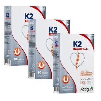 Kit K2 Plus Com 3 Caixas De 30 Cápsulas Cada - KATIGUA - Inibidor de ...