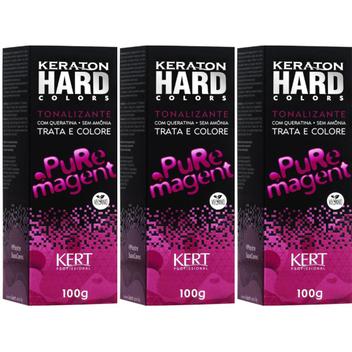 Kit Kert Keraton Hard Color Pure Magent 100g - 3 Unidades - Coloração ...