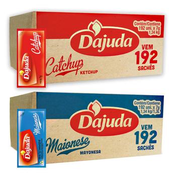 Kit Ketchup e Maionese para Lanches Fast Food Sachê Caixa com 192 ...