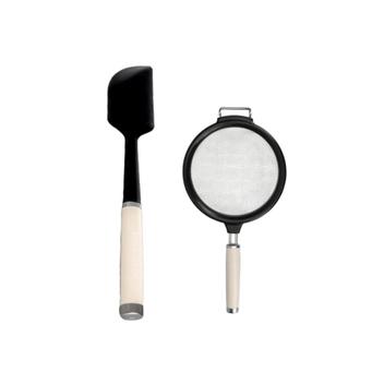 Kit kitchenaid espátula raspadora de silicone e peneira em aço inox ...