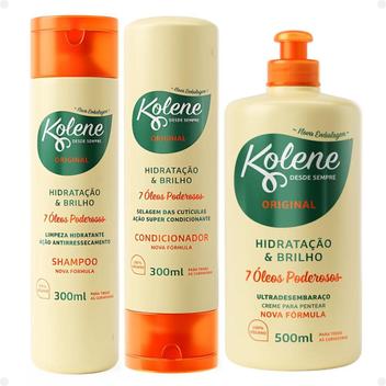 Kit Kolene Original Hidratação e Brilho: Shampoo, Condicionador 300ml e ...
