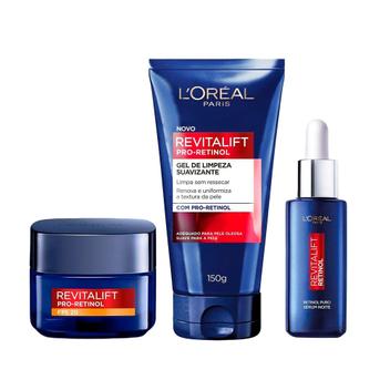 Kit L'Oréal Paris Revitalift Gel de Limpeza Facial Retinol 150g ...