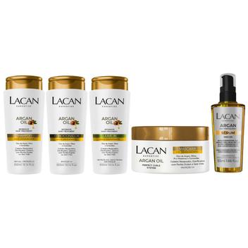 Kit Lacan Argan Sh + Cond + Leave-in + Mascara + Serum 55ml - Kit de Tratamento para Cabelos ...