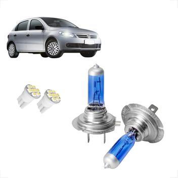 Kit Lâmpadas Halógena Super Branca Farol baixo H7 para Gol G5 Foco ...