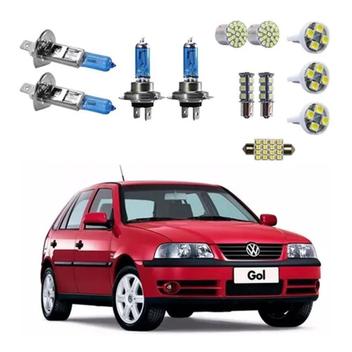 Kit Lâmpadas Led Cortesia Vw Gol G3 + Farol Duplo Alta Baixa - FX ...