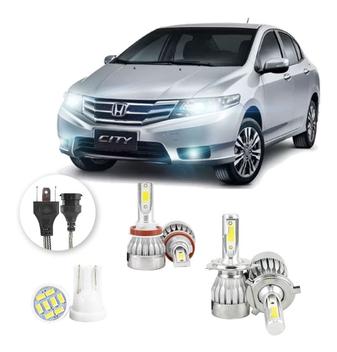 Kit Lampadas Led Honda City 2009 A 2012 H11 H4 20000lm - V10 - Lâmpada ...