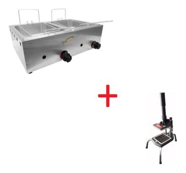 Kit Lanchonete - Fritadeira Cuba Dupla + Picador De Legumes - Fergold ...