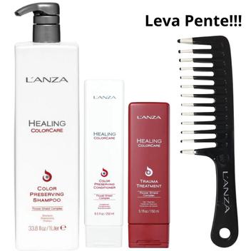Kit LAnza Healing ColorCare Sham 1L/Cond 250ml/Trauma 150ml - LANZA ...