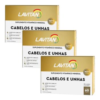 Kit Lavitan Vitamina Cabelos E Unhas 60 Cápsulas 3 Unidades Cimed
