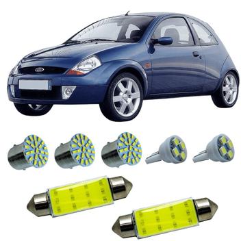Kit Led Externo Interno Ford Ka 1997 A 2006 Teto Placa Ré Farolete ...