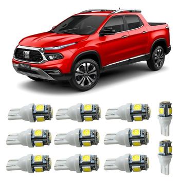 Kit Led Interno Externo Fiat Toro Teto Placa Ré Farolete - Lâmpada para ...