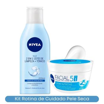 Kit Leite de Limpeza Tônico Nivea 200ml + Creme Nutritivo Nivea 100g ...