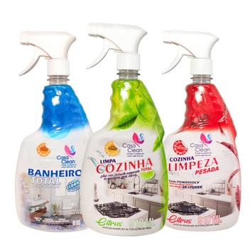 Kit Limpador Multiuso Casa Clean Cozinha e Banheiro 910ml - Mil Milhas ...