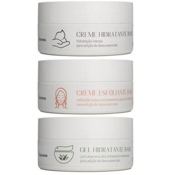 Kit Linha Basic Via Aroma: Creme hidratante base, Creme esfoliante base ...