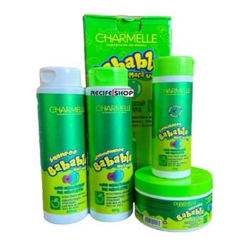 Kit Maça Verde Hidratação 4 Itens Charmelle Babablu Cabelos Brilho e ...