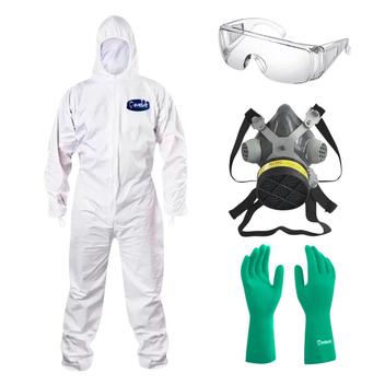 Kit Macacão Óculos Máscara Respirador Luva Proteção EPI - Imbat - Kits ...