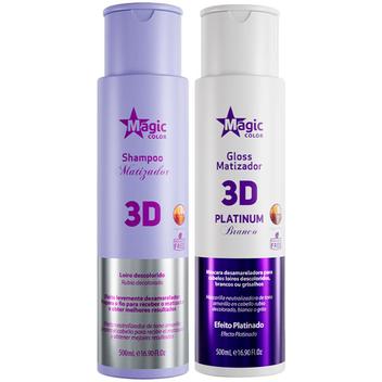 Kit Magic Color Shampoo Matizador + Platinum Branco 500Ml - Kit de ...