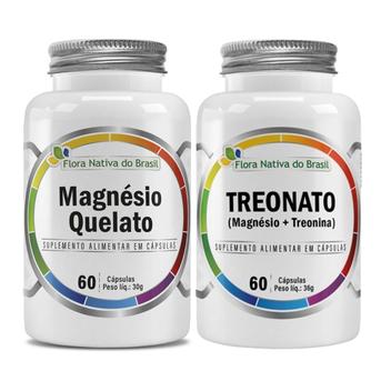 Kit Magnésio L Treonato 60 Cápsulas + Magnésio Quelato 60 Cápsulas Flora Nativa - Flora Nativa ...