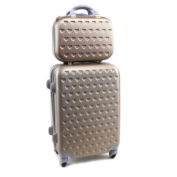 Kit Mala de Viagem com Rodinhas e Frasqueira Love Dourada - Jacki ...