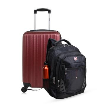 Kit Mala de Viagem de Bordo Londres Vinho + Mochila Executiva Fuji ...