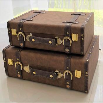 Kit Mala Decor Vintage Retrô Organizadora Marrom (2 Peças) - Galeria ...