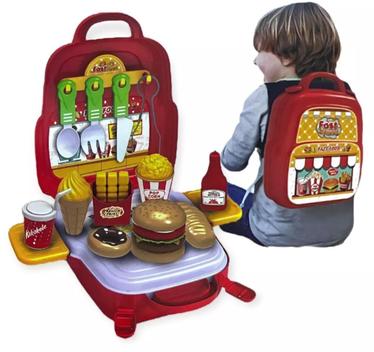 kit Maleta Fast Food De Brinquedo 3 Em 1 Mochila com 29 Peças - toy ...