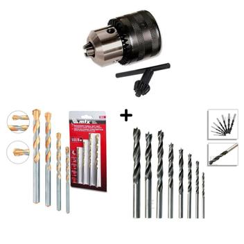 Kit Mandril 1/2+ Brocas Para Madeira+ Brocas Para Concreto - MTX e ...