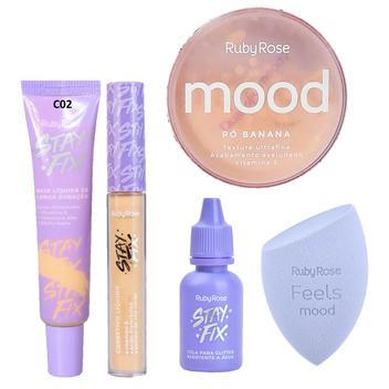 Kit Maquiagem Longa Duração Linha Stay Fix Ruby Rose com Base Corretivo ...