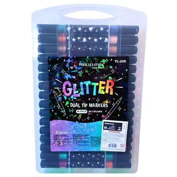 Kit Marcador Touch Love Glitter Ponta Dupla 48 Pack 96 Cores - Material ...