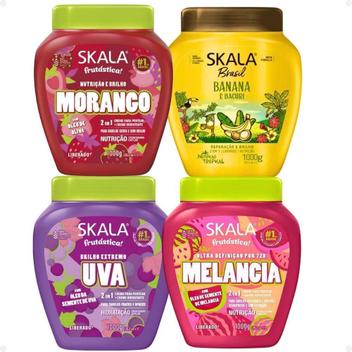 Kit Máscara Skala: Banana, Melancia, Morango E Uva 1000G - Máscara ...