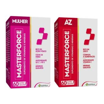 Kit Masterforce AZ + Mulher Suplemento Alimentar 60 cápsulas - Biofhitus - Triptofano - Magazine ...
