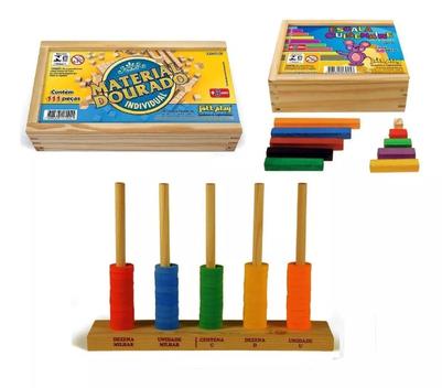 Kit Material Dourado, Escala Cuisenaie E Ábaco Argolas Eva - Mundo ...