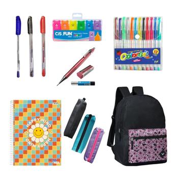 Kit Material Escolar Volta as Aulas 34 itens com Mochila Caderno e ...