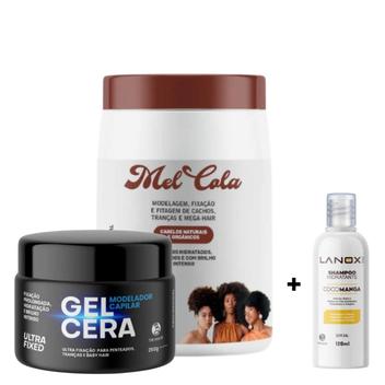 Kit Mel Cola 1kg + Gel Cera 250g + Shampoo Cocomanga 120ml - Trihair ...