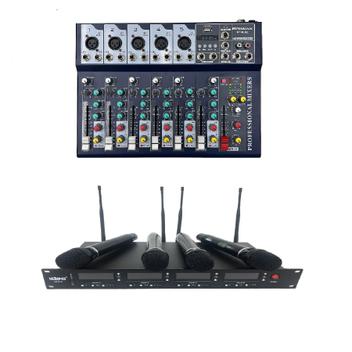 Kit Mesa De Som Gf-6182 + Microfone Sem Fio 4 Bastão Sl 912 - Briwax ...