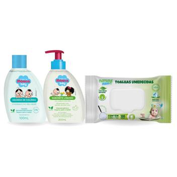 Kit Mimo Chá De Bebê Lenço Colônia E Sabonete Líquido - TURMA DA MÔNICA ...