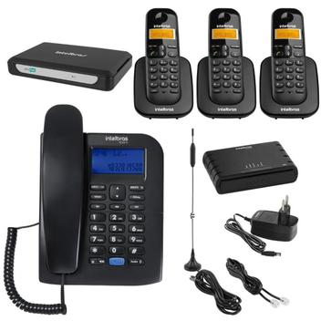 Kit Minicom Intelbras 4 Ramais Chip Gsm Oi Tim Vivo Claro - Ramal ...