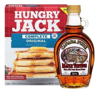 Kit Mistura Panqueca Pancake Hungry Jack + Maple Syrup 15% - Xarope de ...