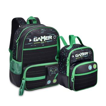 Kit Mochila de Costas Gamer C/ Lancheira Térmica Vídeo Game Oficial ...