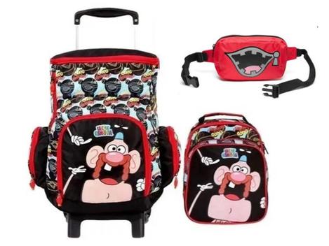Kit Mochila De Rodinha + Lancheira + Pochete Titio Avô Uncle - Dermiwil ...