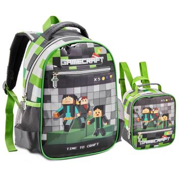 Kit Mochila e Lancheira Creche Para Passeio do Gamecraft - Denlex ...