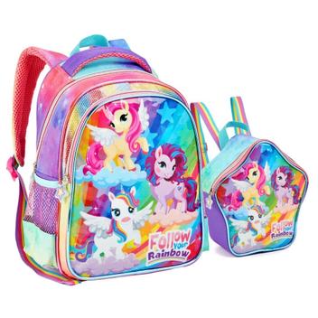 Kit Mochila e Lancheira Escolar Infantil Unicórnio - Denlex - Material ...