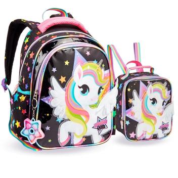 Kit Mochila e Lancheira Escolar Infantil Unicórnio - Denlex - Material ...