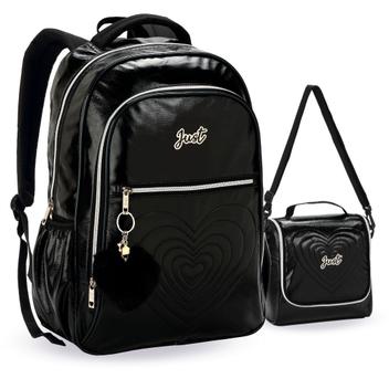 Kit Mochila e Lancheira Escolar Juvenil Metalizado Preto - Denlex ...