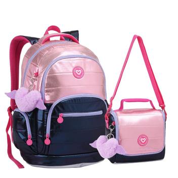 Kit Mochila e Lancheira Escolar Para Notebook Metalizado - Seanite ...