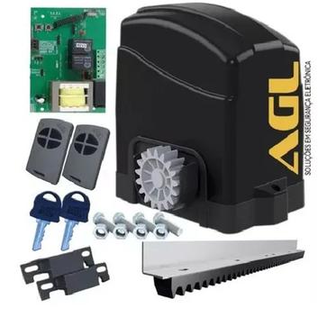 Kit Motor Portão Deslizante Agl 2,50 MTS Cremalheira 2 Controle 4694 ...